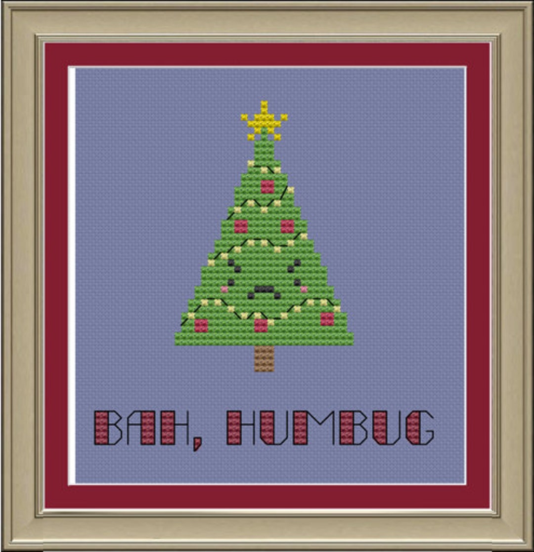 Bah, Humbug Christmas Tree: Funny Cross-stitch Pattern - Etsy