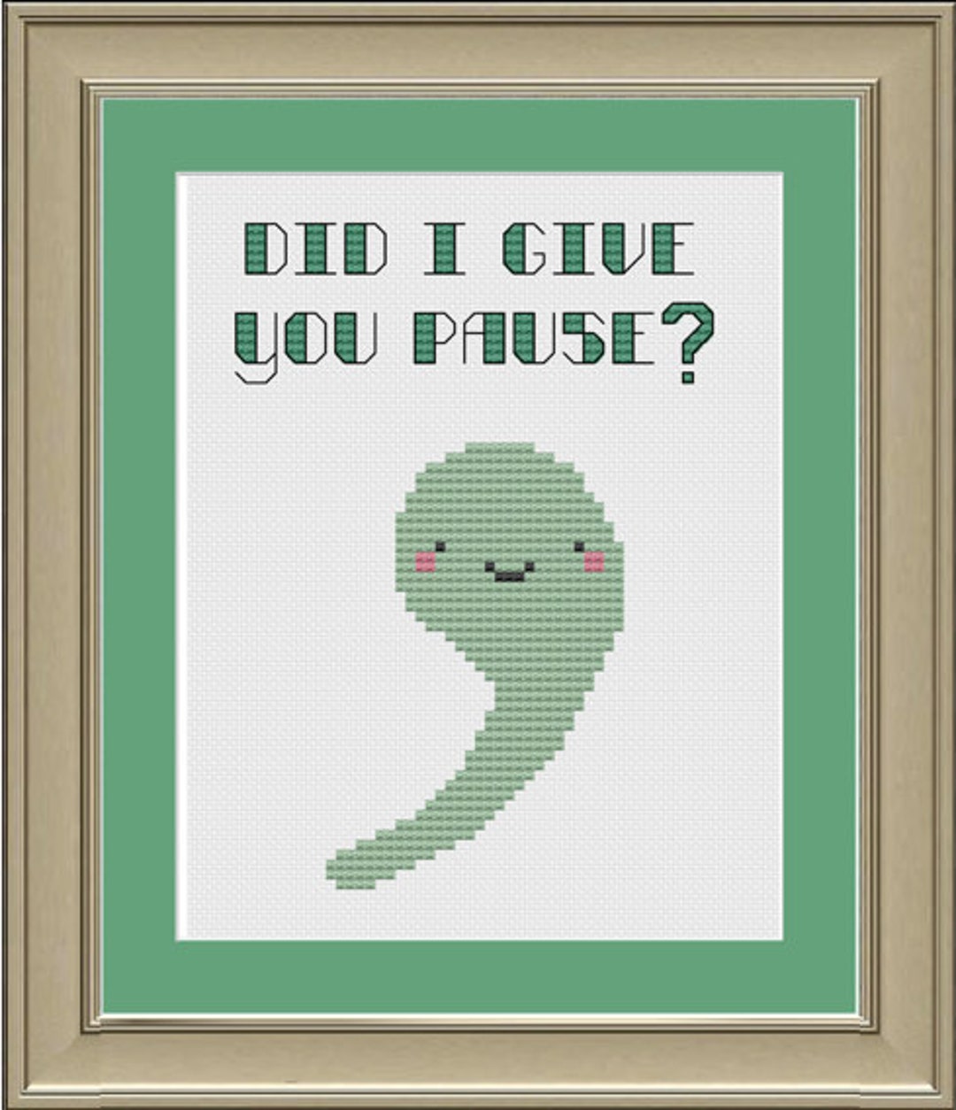 Did I Give You Pause: Funny Comma Cross-stitch Pattern - Etsy