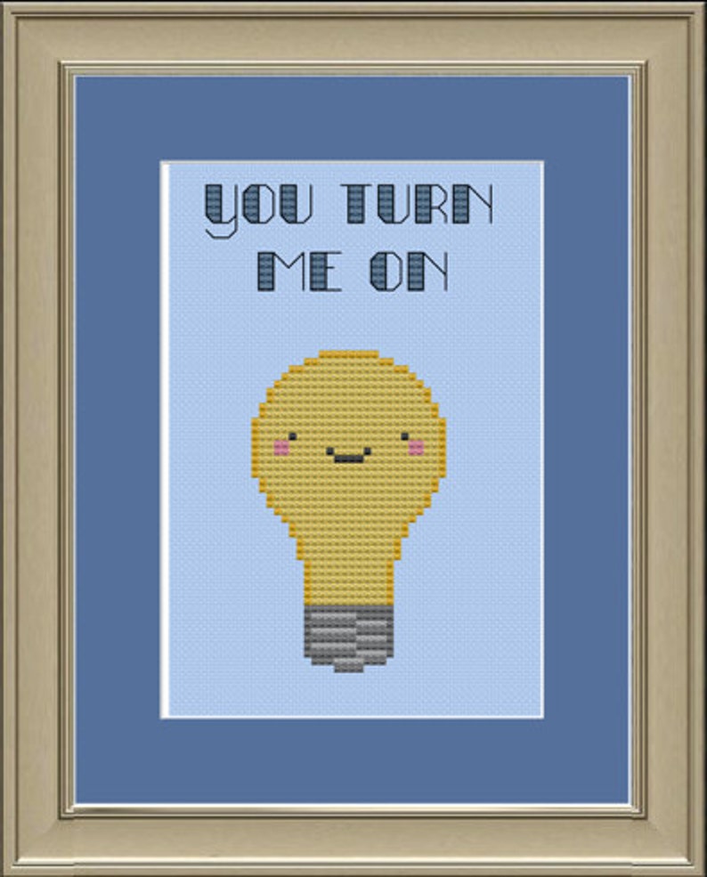 You Turn Me On: Cute Light Bulb Cross-stitch Pattern - Etsy