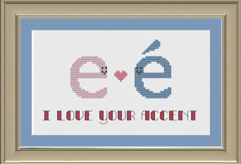 I love your accent: nerdy grammar cross-stitch pattern | Etsy