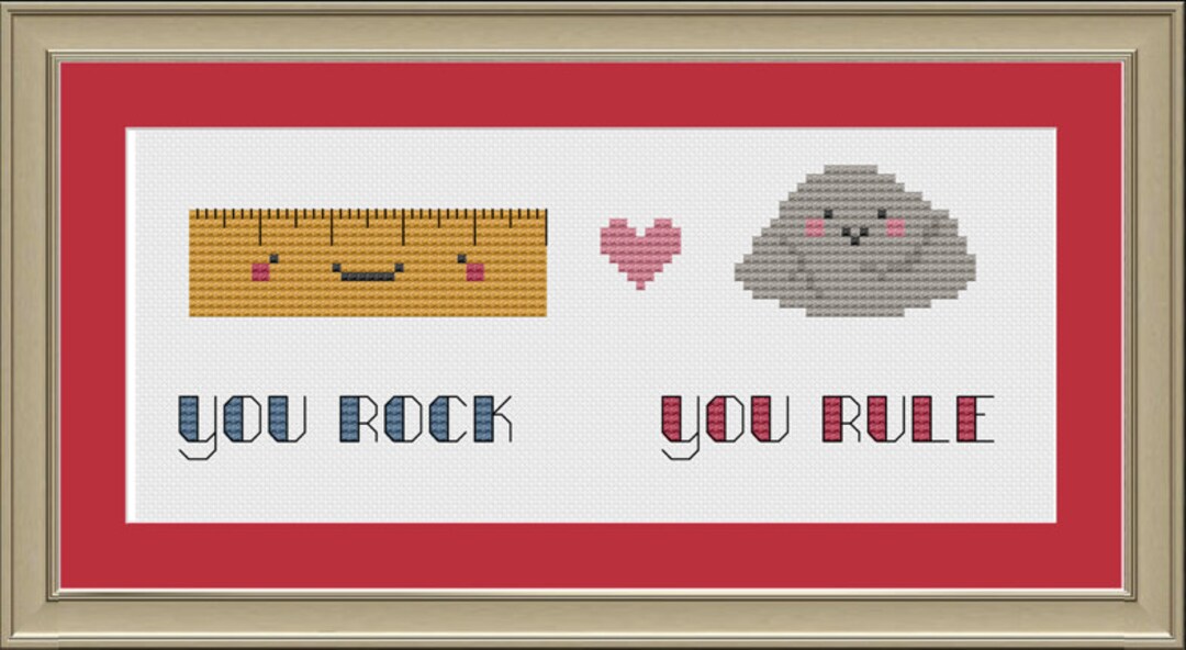 You Rock, You Rule: Cute Cross-stitch Pattern - Etsy