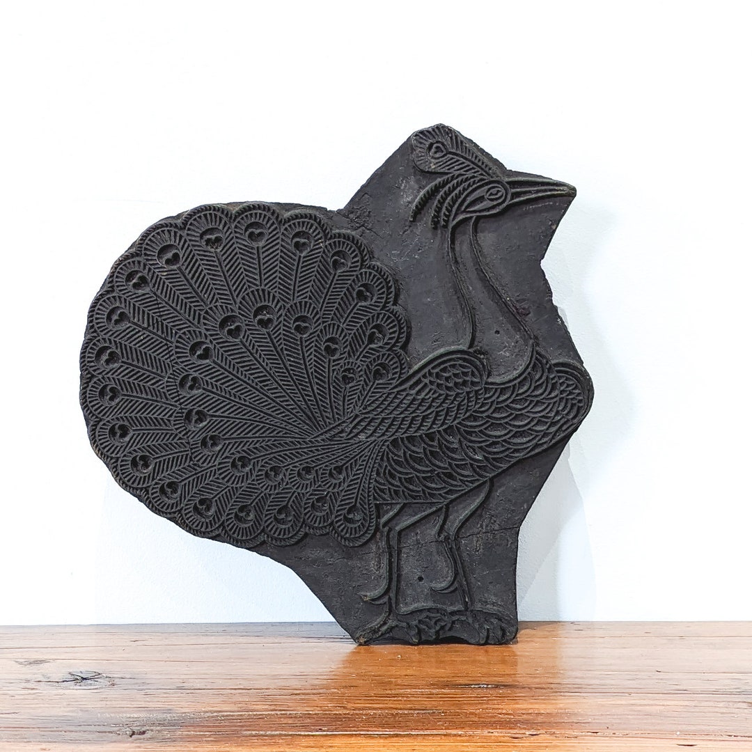 Vintage Peacock Wood Block Print for Fabric From India - Etsy