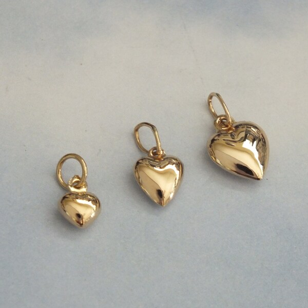 Gold Heart Charm - Etsy