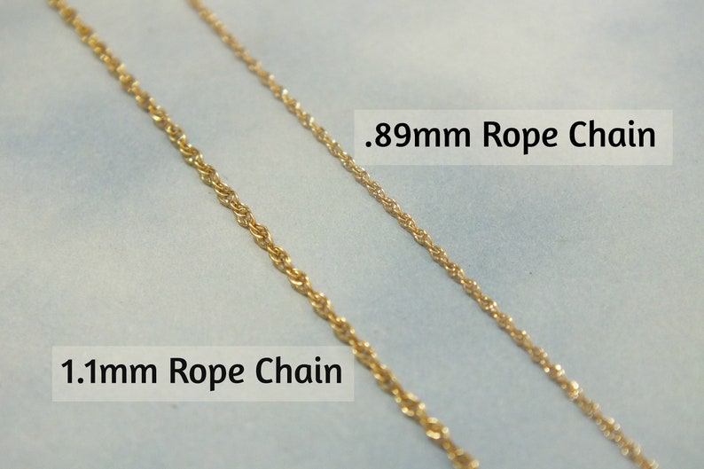 16 Solid Gold ROPE Chain .89mm Delicate Rope Chain 14k - Etsy