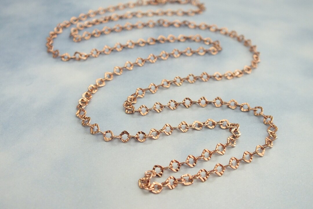Rose Gold Chain, 14k Solid Gold 3mm Thick Chain, Gold Statement Layer ...
