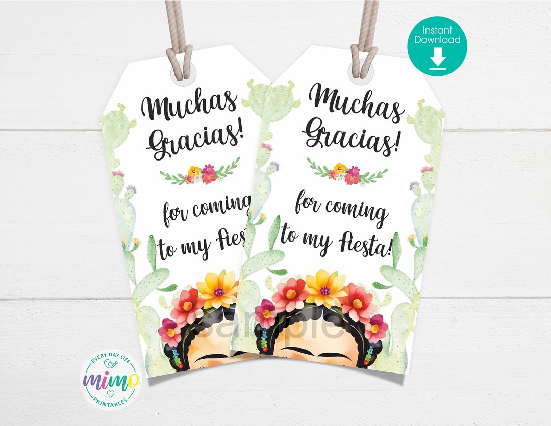 Flower Tiara Girl Artsy Vibes Muchas Gracias Gift Tag: 2 X 3.5. Instant ...