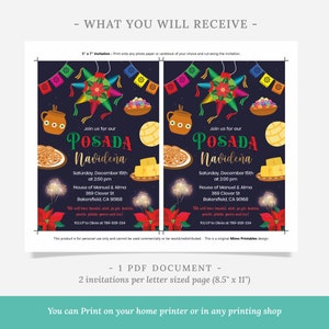 Posada Mexicana | Fiesta Navideña Christmas Party | Mexican Tradition | 5" X 7" | Needs ...