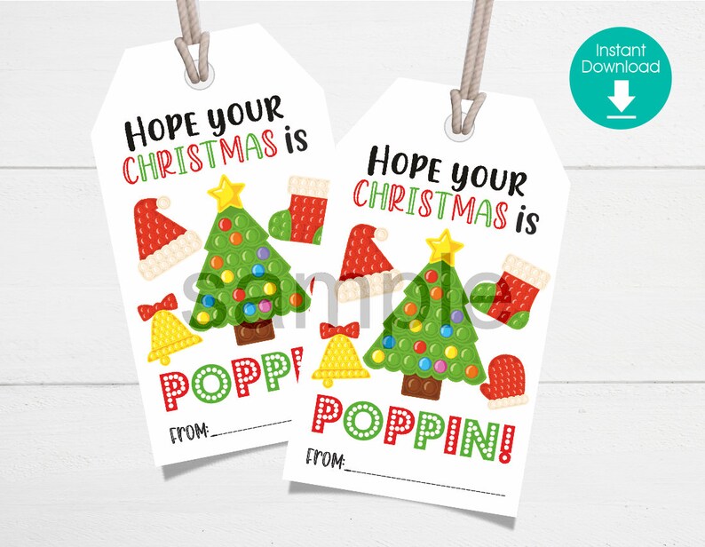 Hope Your Christmas is POPPIN Tag Pop It Fidget Toy - Etsy