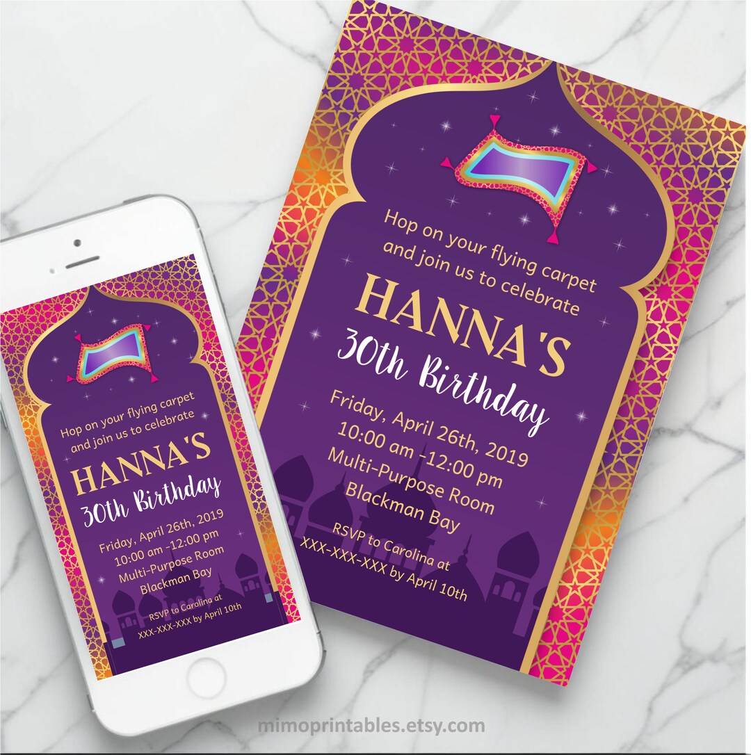 Arabian Magical Nights Birthday, Any Celebration Invitation ...