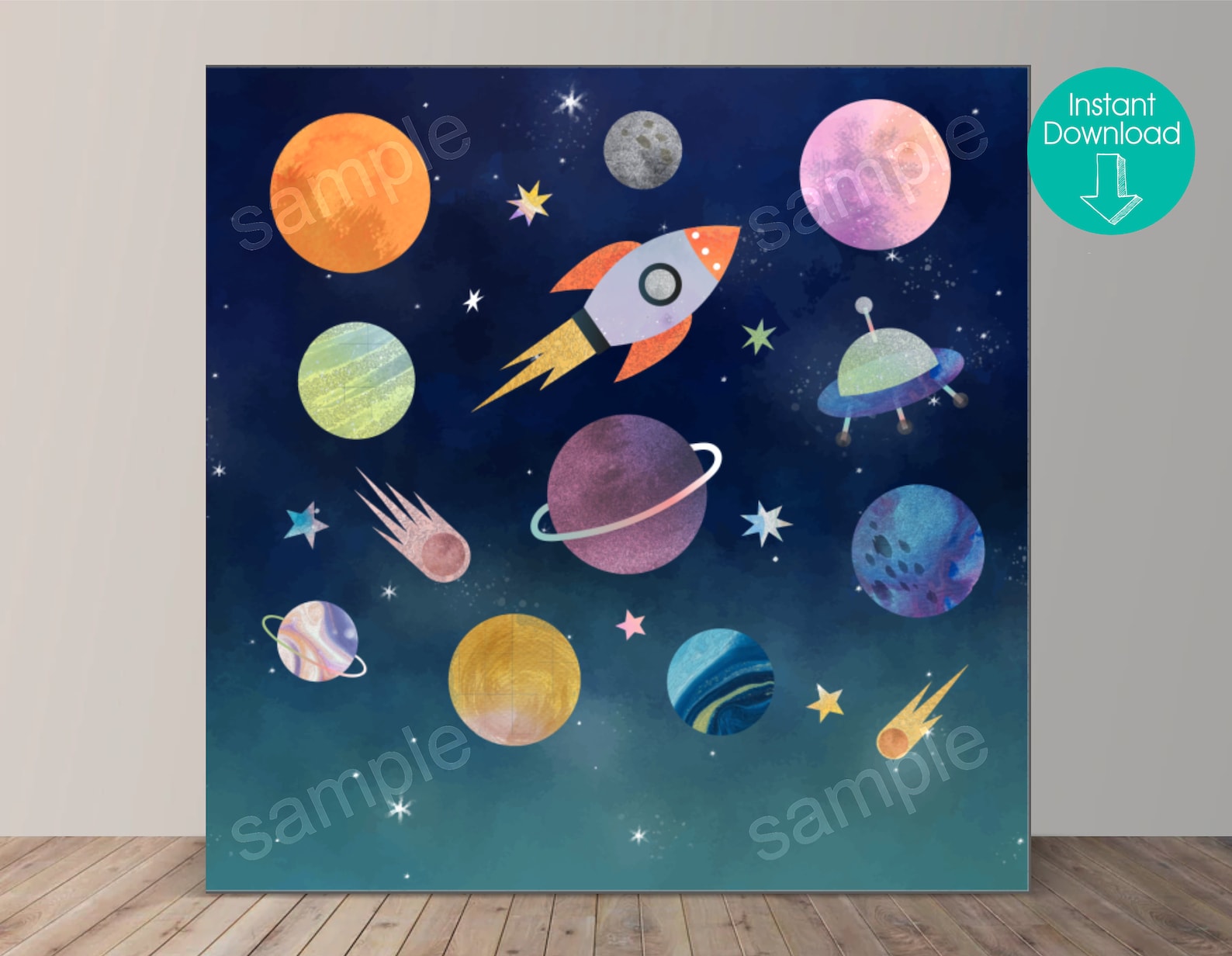 Outer Space Party Backdrop Space Birthday Banner Universe - Etsy