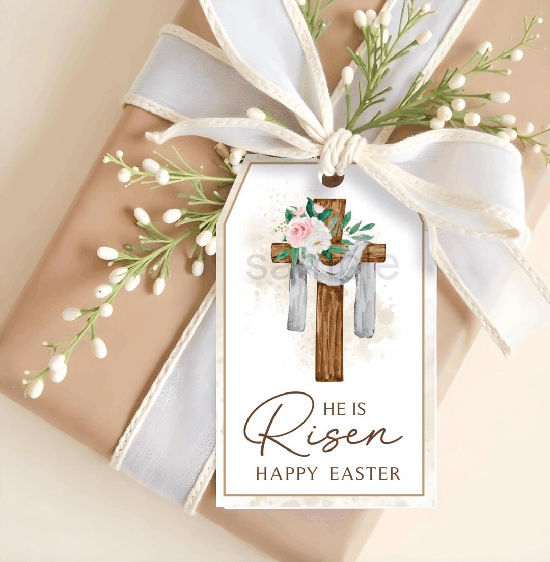 Easter Tag, He is Risen, Christianity, Sunday Church, Size: 2 X 3.2 ...