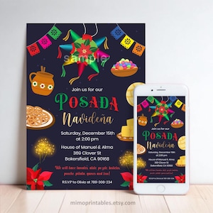 Posada Mexicana | Fiesta Navideña Christmas Party | Mexican Tradition | 5" X 7" | Needs ...