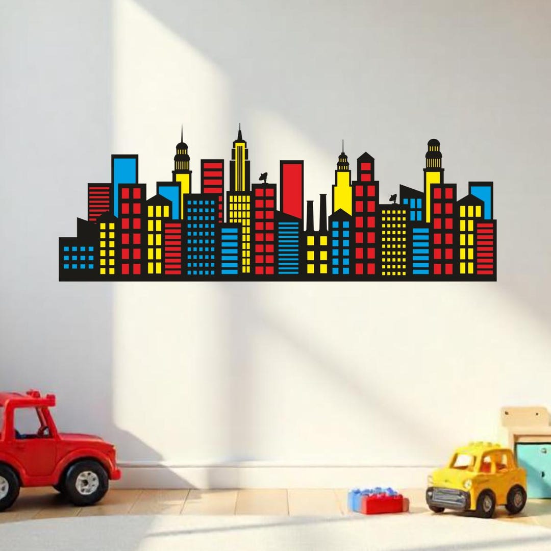 Comic City Skyline Buildings: Printable, Size 3.2 Ft X 1.3 Ft ...