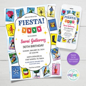 Invitacion Loteria Fiesta /Imprimible y Digital / Personalizable - Etsy ...