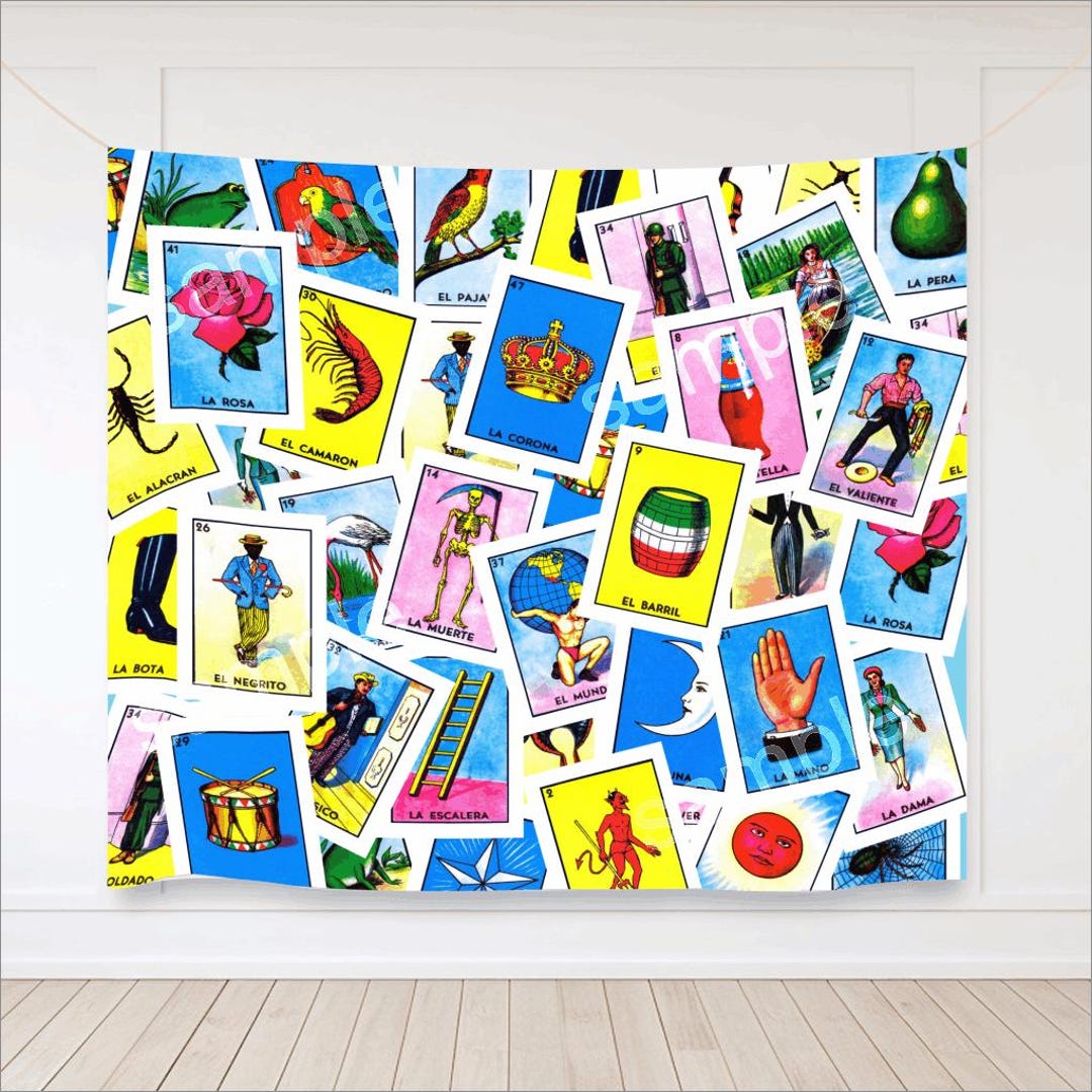 Mexican Lotería Cards Backdrop: Fiesta Party Photo Booth (digital File ...