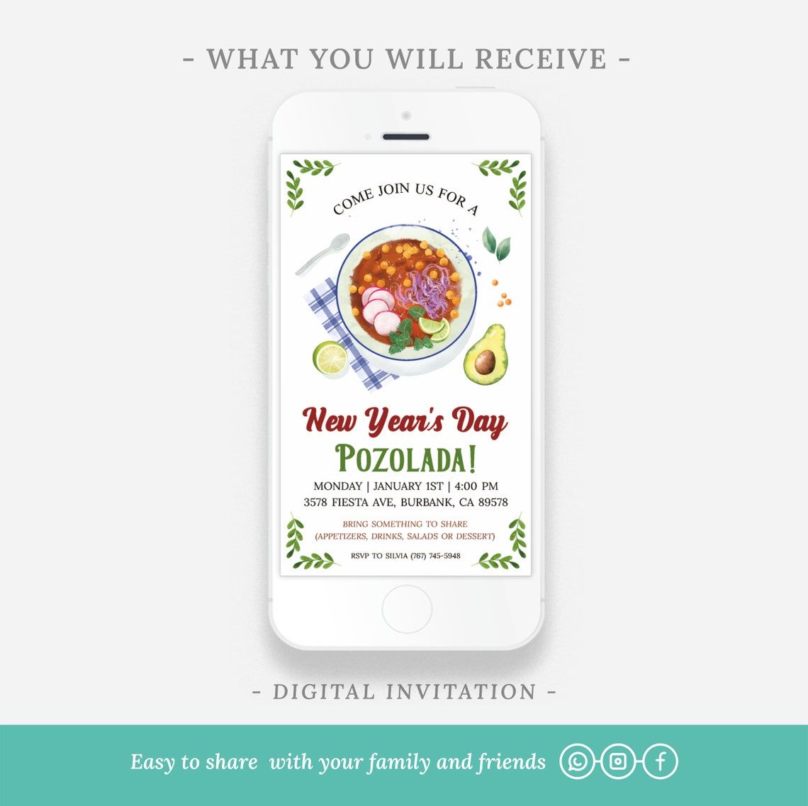 Pozolada Invitation | Mexican Fiesta - Family Gathering | Needs ...