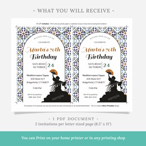 Flamenco Party Invitation | Spain & Andalusian Mosaic Theme ...