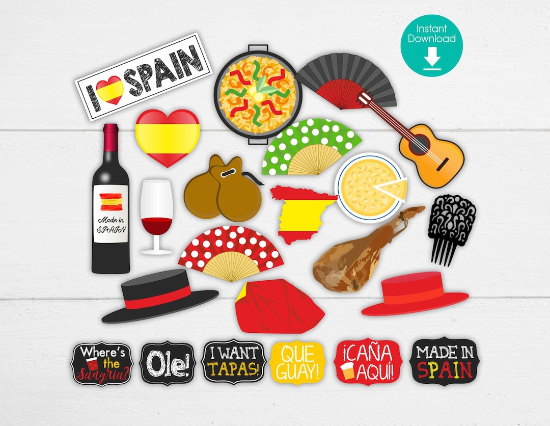 Spanish Flamenco Theme Photo Booth 20 Printable Props PDF Format ...