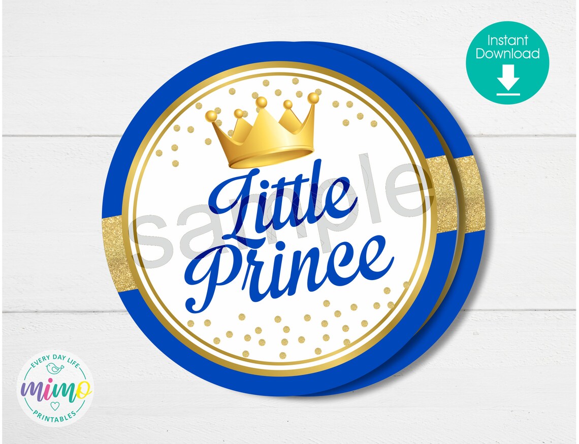 Little Prince Topper Tag Circle Round 2 Cookie Tag - Etsy