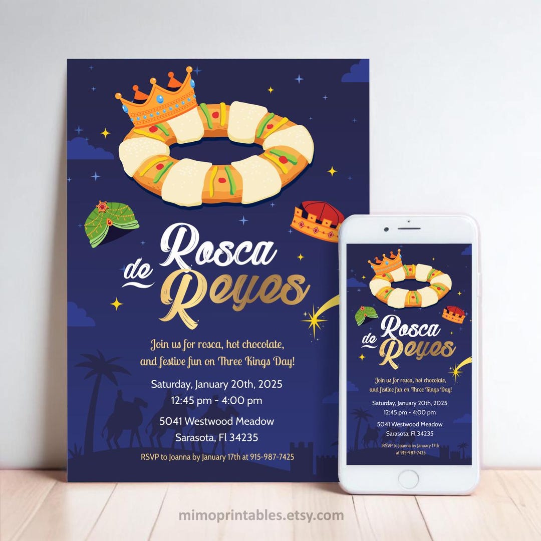 Rosca De Reyes King's Day Reyes Magos Printable & Digital File Included ...