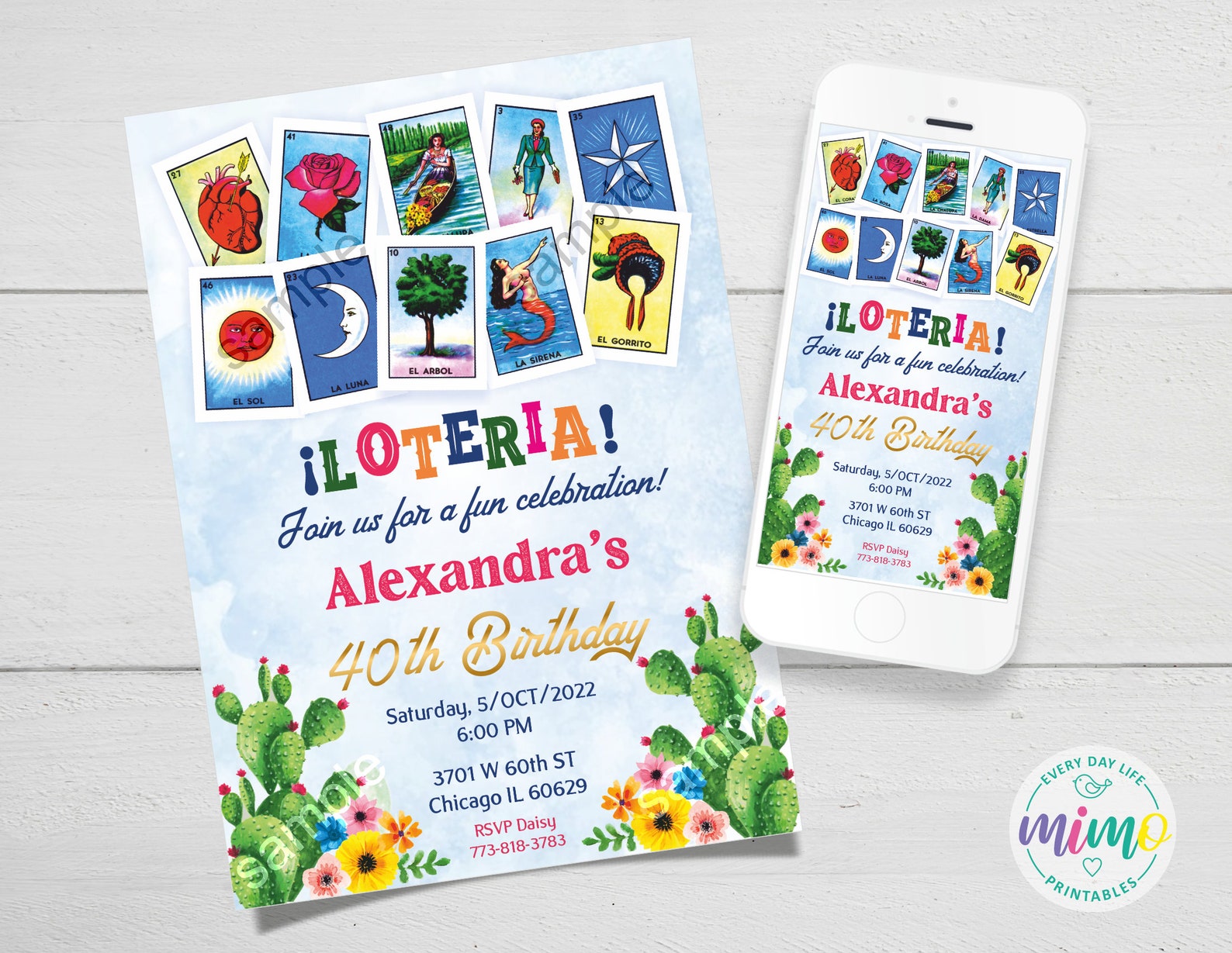 Loteria Invitation Mexican Loteria Fiesta Invitation - Etsy