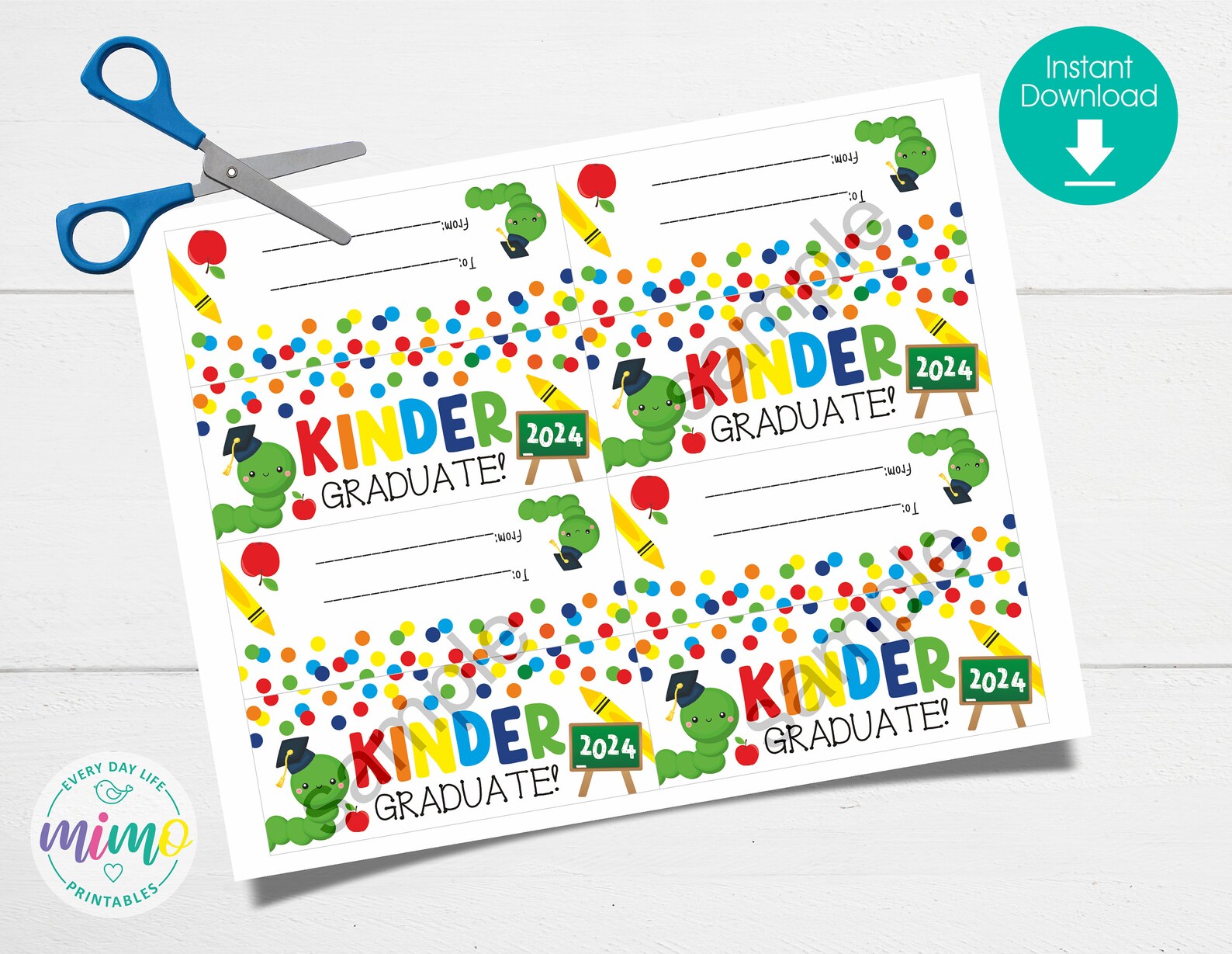 Kinder Graduate 2024 Treat Bag Topper: Candy Bag Topper. JPG Printable ...
