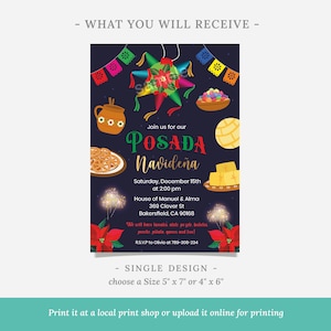 Posada Mexicana | Fiesta Navideña Christmas Party | Mexican Tradition | 5" X 7" | Needs ...