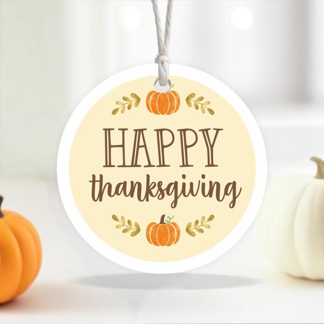 Happy Thanksgiving Printable Label, Tag, Cookie Tag JPG Size 2 Non ...