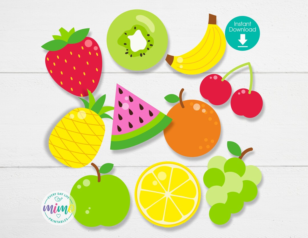 Fruit Props and Garland Clipart Set: 10 Pieces, PDF, Printable, Instant ...