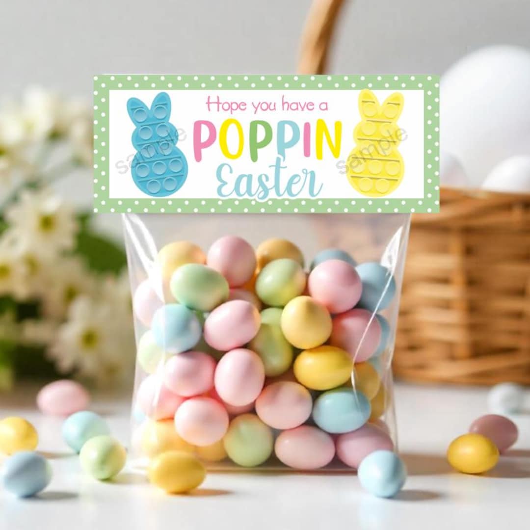 Easter Pop It Treat Bag Topper | Poppin' Easter | Happy Easter | 7" X 2 ...