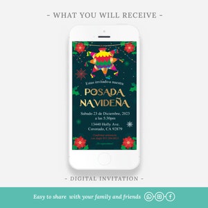 Posada Mexicana | Fiesta Navideña | Mexican Party Invitation | Personalization Needed ...