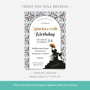 Flamenco Party Invitation | Spain & Andalusian Mosaic Theme ...