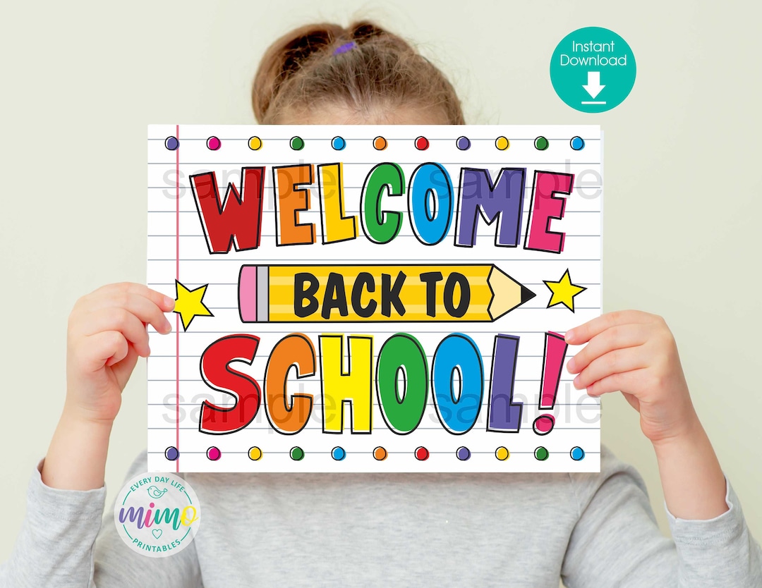Welcome Back to School Sign: Letter Size, Printable & Instant Download ...