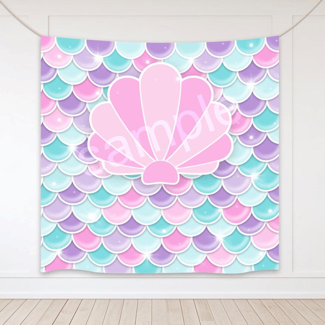 Mermaid Scales Background | Scallops Pattern Printable Backdrop | 8' X ...