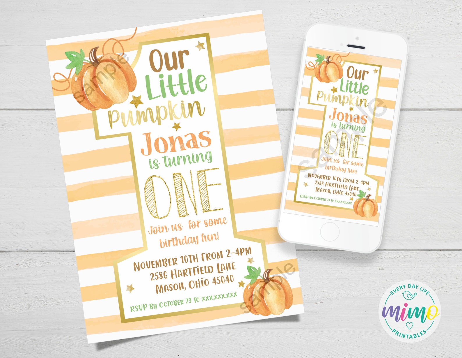 Our Little Pumpkin is Turning One 1st Birthday Printable & - Etsy