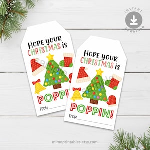 Hope Your Christmas is POPPIN Tag Pop It Fidget Toy Christmas Gift Tag ...