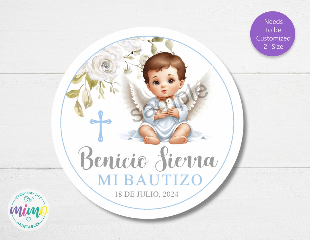 Baby Boy Angel, Baptism, Christening Round 2 Favor Tags Template ... Baby Boy Angel, Baptism, Christening Round 2 Favor Tags Template ...