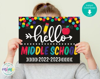 Hello Middle School - Etsy