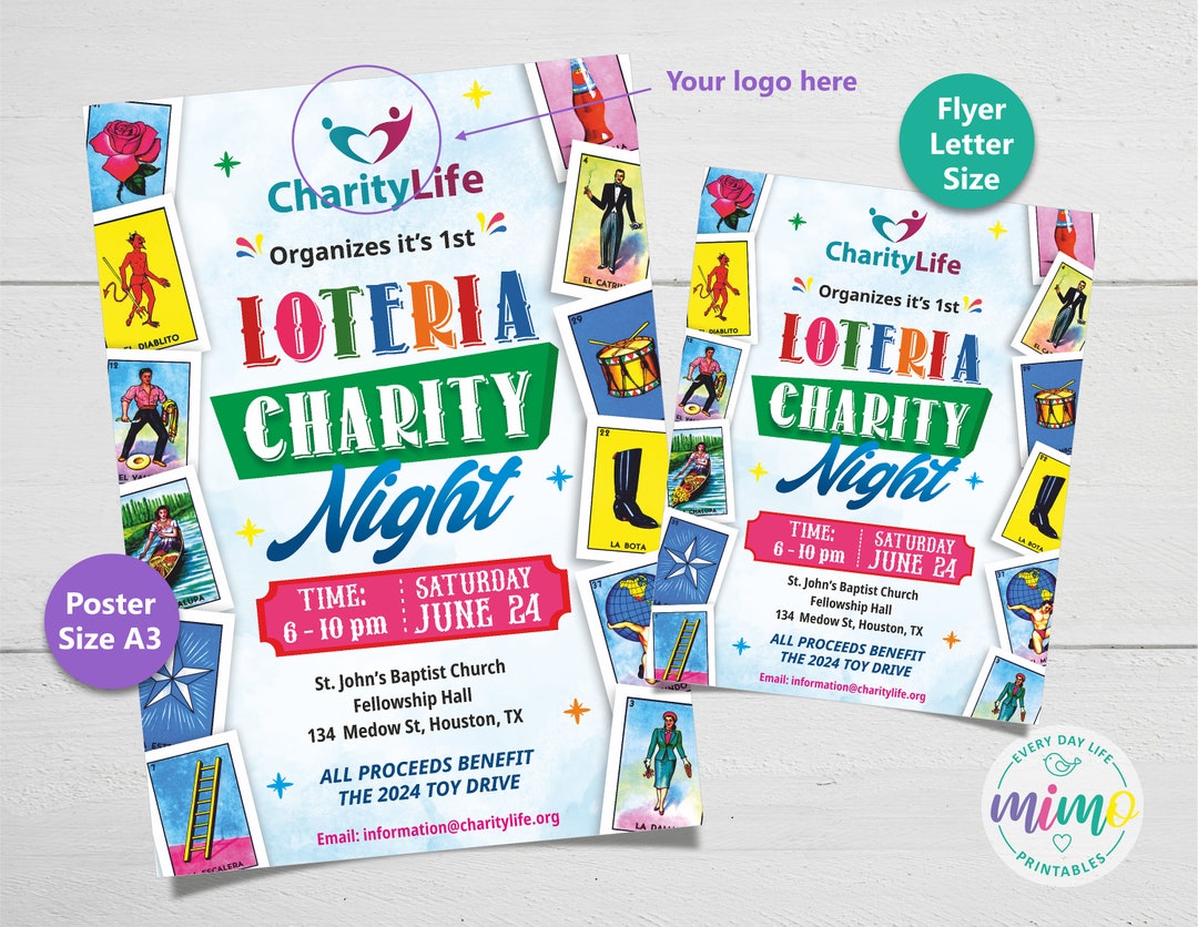 Loteria Themed Flyer Fundraiser Bazar Charity Event Craft - Etsy