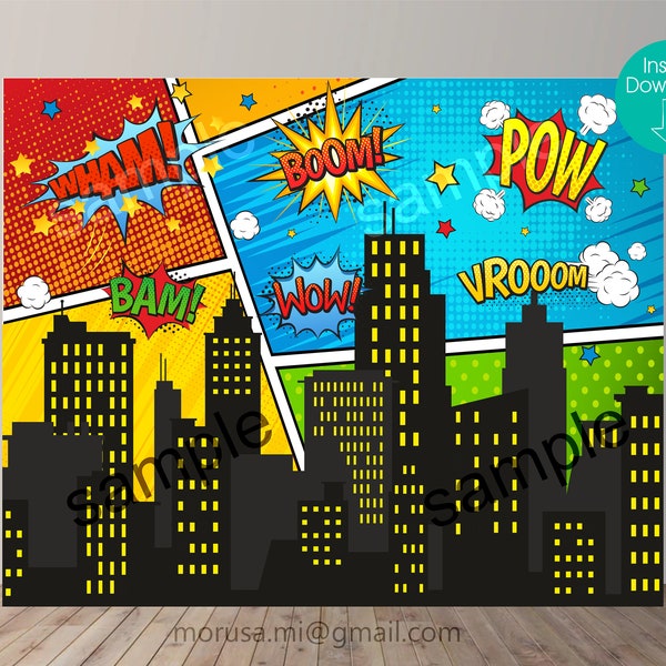 Superhero Backdrop - Etsy