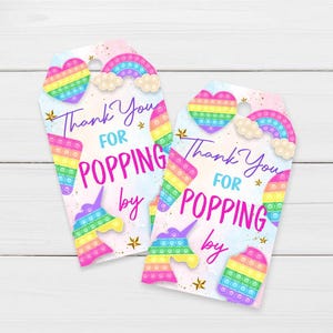 Thank You for Popping by Tag | Soft Pastel Colors | Fidget Toy Gift Tag ...