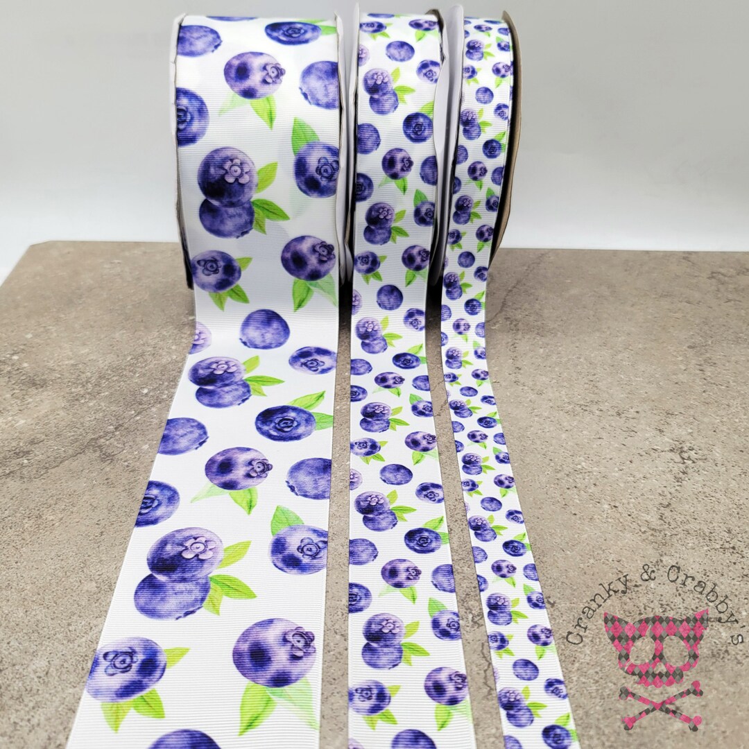 I 7/8, 1.5, 3 Inch Blueberry Ribbon - Heat Set - USDR Small Batch ...