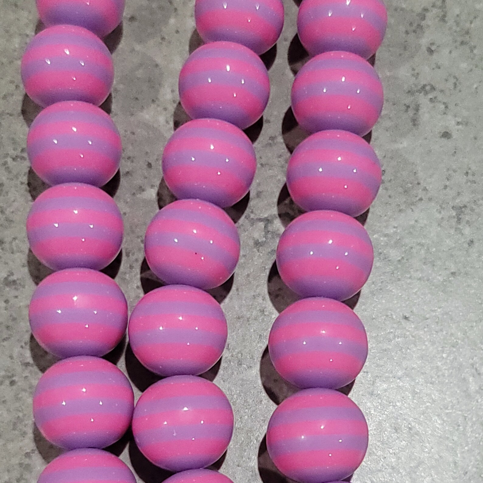 Strand/22 16mm Resin Stripe Bubblegum Beads - Chunky Necklaces - 11 ...