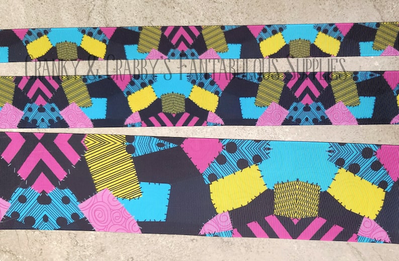 V Sally Swirls Nightmare Patchwork Design - US Designer Ribbon - 1yd ...
