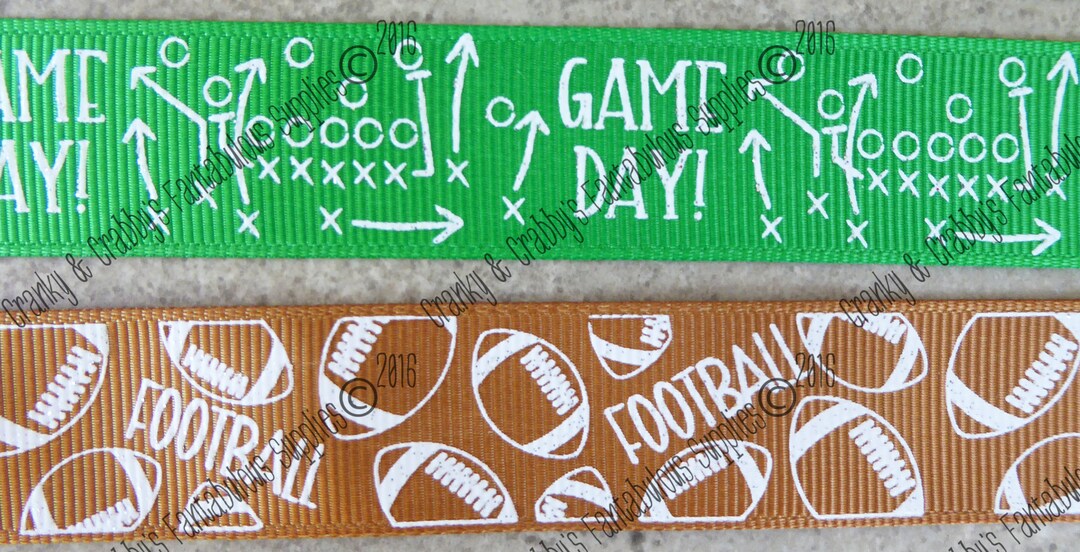 7/8 Game Day Ribbon US Designer Printed Ribbon 1yd Fall, Football ...