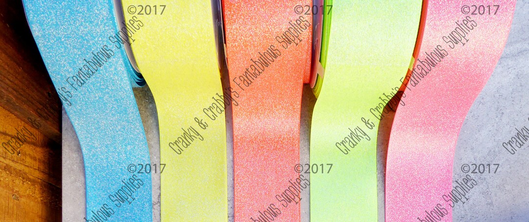 Neon Cosmic Glitter Ribbon - Soft and Flexible - 1 Yd - 2 1/4 Inch Wide ...