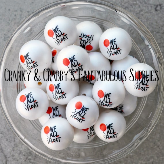20mm Balloon We All Float Sewer Clown Print on Matte Pearl - Etsy