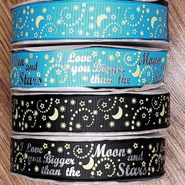 Moon and Stars Ribbon - Etsy