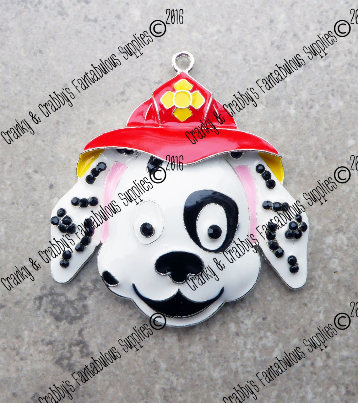 Fire Dog Pendant Original Design Enamel With Rhinestones | Etsy