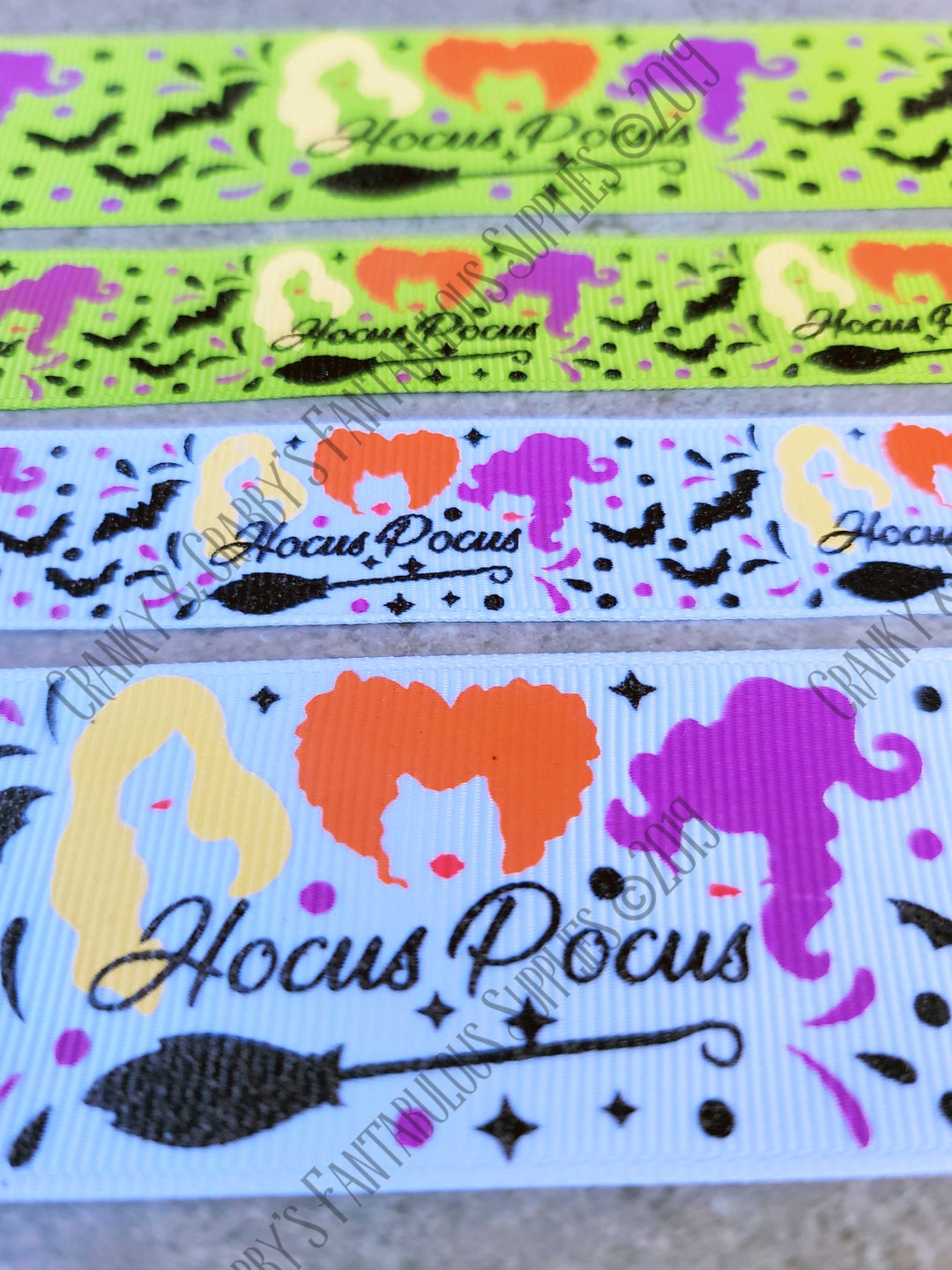 Hocus Pocus Screen Print Ribbon - 3 Widths 7/8 Inch or 1.5" - US ...